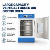 China Large Vertical Forced Air Lab Drying Oven 125/210L With 304 Stainless Steel Chamber for sale