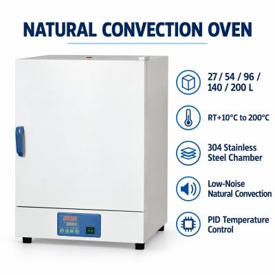 China Natural Convection Oven Drying Ovens With 304 Stainless Steel Chamber 27/54/96/140/200L for sale