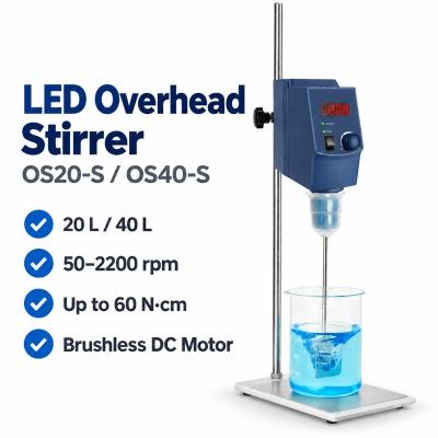 China Economy Digital Overhead Stirrer Mixer With Brushless Motor For 20/40L Mixing for sale