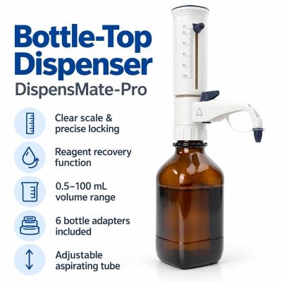 China Premium Bottle-Top Dispenser with Reagent Recovery 0.5–100 mL for sale