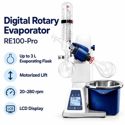 China 3L Rotary Evaporator Laboratory Rotary Evaporators With Motorized Lift And LCD Display for sale