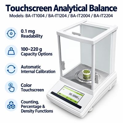 China 0.1mg Laboratory Analytical Balance Lab Weighing Machine With Internal Calibration for sale