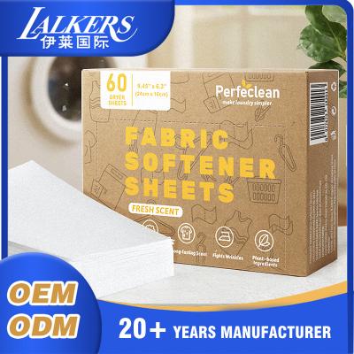 China Custom Fabric Softener Dryer Sheets 9.45×6.3 Inches with Fresh Linen Scent - Hypoallergenic & Eco-Friendly for sale