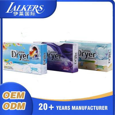 China Lalkers Fabric Softener Dryer Sheets 9.45×6.3 Inch Fresh Linen Scent Hypoallergenic for sale