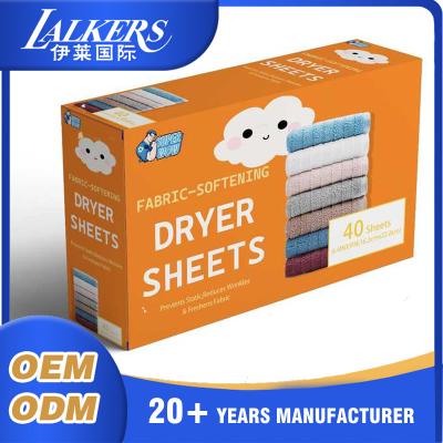 China ODM OEM Fabric Softener Dryer Sheets 9.45×6.3 Inches with Fresh Linen Scent - Hypoallergenic & Eco-Friendly for sale