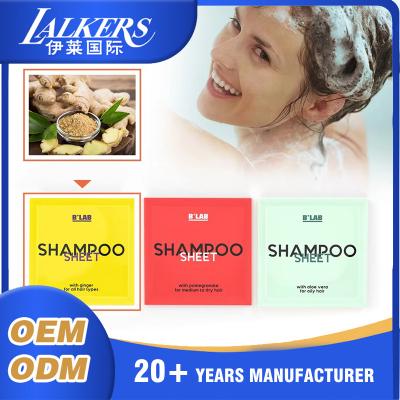 China Lalkers Shampoo Sheets 9.45×6.3 Inches - Eco-Friendly Dissolvable Hair Care Tablets with Fresh Scent for sale