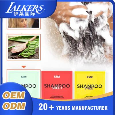 China ODM OEM Shampoo Tablets 9.45x6.3 Inches Eco-Friendly Hair Care Dissolve Sachets with Rich Foaming for sale