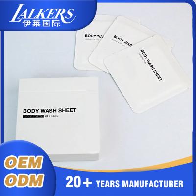 China Eco-Friendly Body Wash Sheets 11×7cm with Lemon Scent - Portable Zero-Waste Shower Solution with 3-Year Shelf Life for sale