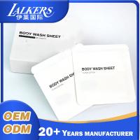 China Portable Body Wash Sheets 11×7cm Zero Waste Dissolvable with Lemon Scent for Travel and Custom OEM Options for sale