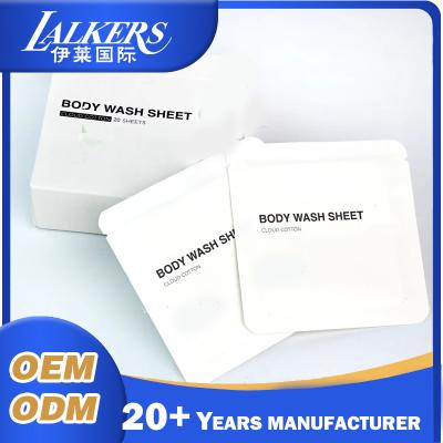 China Portable Body Wash Sheets 11×7cm Zero Waste Dissolvable with Lemon Scent for Travel and Custom OEM Options for sale