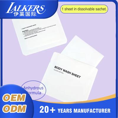 China Biodegradable Body Wash Sheets 11×7cm with Lemon Fragrance - Eco-Friendly Shower Paper for Private Label for sale