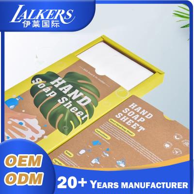 China Eco-Friendly Hand Soap Sheets 9.45×6.3 Inches Plant-Based Liquidless Formula with Fresh Scent - 40/80/160 Sheet Options for sale