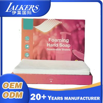 China Custom Disposable Hand Soap Sheets 9.45×6.3 Inches - Eco-Friendly Dissolvable Tablets with Fresh Scent for sale