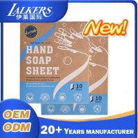 China Lalkers Dissolving Hand Soap Sheets 9.45×6.3 Inches Portable Fresh Scent 40-160 Sheets for sale