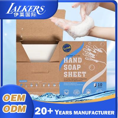 China Custom Private Label Hand Soap Sheets 9.45x6.3 Inches with Fresh Scent - 40/80/160 Sheet Options for sale