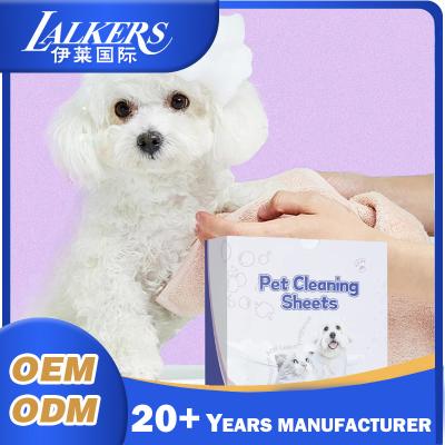 China Extra Thick Pet Cleaning Sheets 9.45x6.3 Inches Disposable Dog Shampoo Sheets with Fresh Scent and Anti-Static Properties for sale