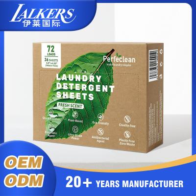 China Gentle Skin Laundry Detergent Paper / Sheets Powerful Cleaning and Customizable Fragrance Laundry Detergent Sheets for sale