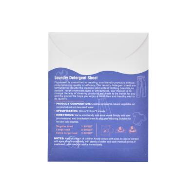 China Customizable Fragrance Eco-friendly Biodegradable Laundry Detergent Sheet Super Condensed Laundry Detergent Strips for sale