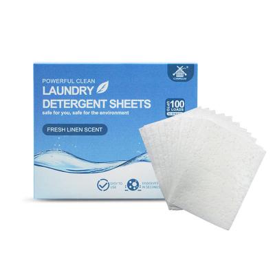 China Eco-Lavender & Ocean Fragrance Disposable Solid Enzyme Laundry Detergent Sheets Manufacturer for sale