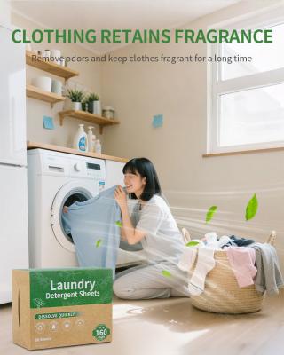 China Biodegradable Laundry Detergent Sheets 11*14cm 2.8-3g/sheet with 50% Active Ingredient for Deep Cleaning for sale