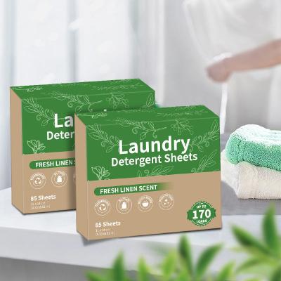 China Laundry Detergent Sheets Easy Dissolving Disposable Washing Paper Strips for sale