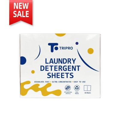 China Eco Friendly Disposable Hypoallergenic Solid Laundry Detergent Sheets Biodegradable Vegan for sale
