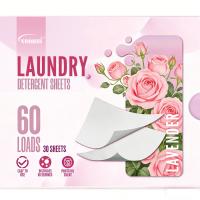 China Rose Scent Laundry Detergent Strips Solid Shape Eco-Friendly Disposable Cleaning Sheets for sale