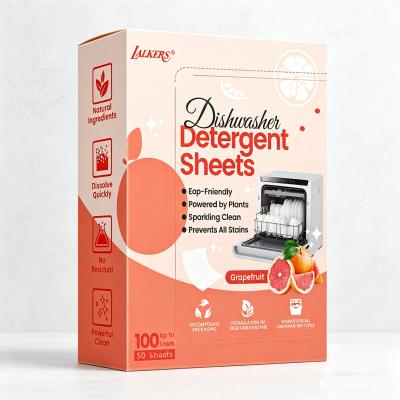 China Eco-Friendly Hypoallergenic Long-Lasting Dish Washing Sheets and Dishwasher Cleaning Sheets for sale