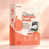 China Eco Friendly Hypoallergenic Compact Space Saving Dishwashing Sheets Dishwasher Detergent Sheets for sale