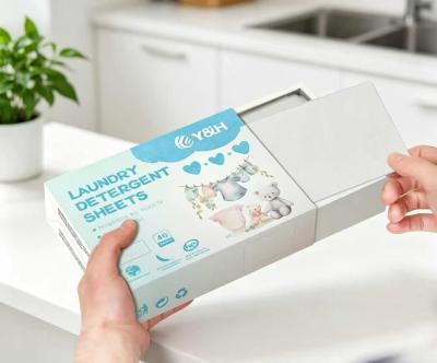 China Natural Plant Based Laundry Detergent Sheets Deep Clean Stubborn Stains Eco-Friendly for sale