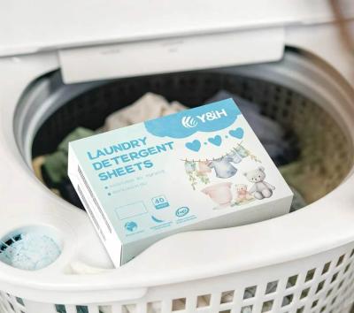 China Eco-Friendly Laundry Detergent Sheets with Strong Cleansing and Customizable Fragrance for Home and Travel for sale