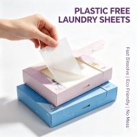 China No Plastic Bottles! Commercial Eco Laundry Detergent Sheets Crush Stubborn Stains Easily for sale