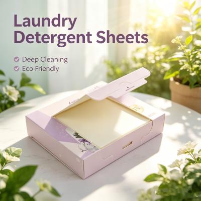 China Eco-Friendly Super Condensed Laundry Detergent Sheets with Customizable Fragrance for Deep Cleaning for sale