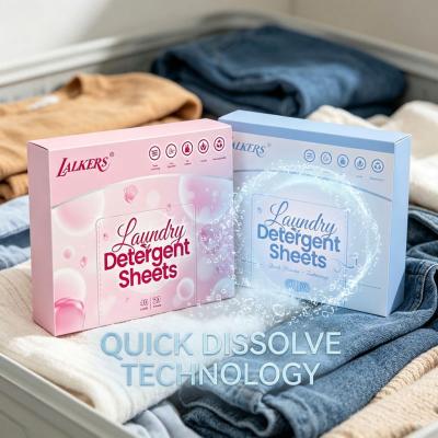 China Plastic-Free Ultra Concentrated Laundry Detergent Sheets Fast Dissolve in Hot & Cold Water for sale