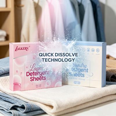 China Premium 100% Plant Based Laundry Detergent Sheets with Zero Waste Packaging and Pre-Measured Eco Laundry Strips for sale