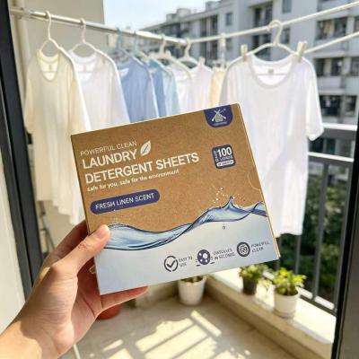 China Plant Based Surfactant Laundry Detergent Sheets with Above 55% Active Ingredient and Integrated Fabric Softening Care for sale
