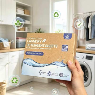China Deep Cleaning Low Foam Laundry Detergent Sheets HE Compatible for High Efficiency Machines for sale