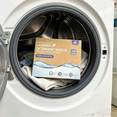 China Space Saving Laundry Detergent Sheets with Plant Based Surfactant and Pre-Sized Single Portions for sale