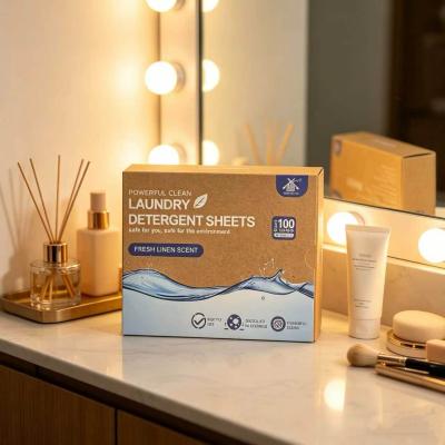China Hypoallergenic Unscented Laundry Detergent Sheets with Plant Based Surfactant for Sensitive Skin for sale