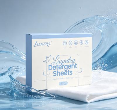 China Lightweight Disposable Laundry Detergent Sheets with Plant Based Surfactant and Biodegradable Packaging for sale