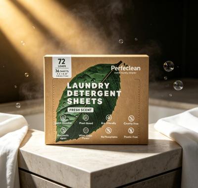 China Biodegradable Plant Based Surfactant Laundry Detergent Sheets with Zero Residue for Eco-Friendly Washing for sale