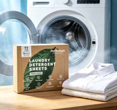 China Zero-Waste Plant Based Laundry Detergent Sheets with Pre-Calibrated Portions for Eco-Friendly Washing for sale