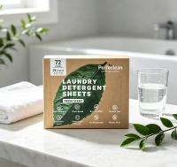 China Eco-Friendly Plant Based Surfactant Laundry Detergent Sheets with Biodegradable Packaging and Unscented Formula for sale