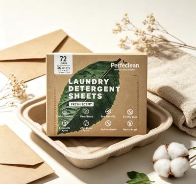 China Biodegradable Plant Formula Laundry Detergent Sheets - Water Soluble Eco Washing Sheets with Zero Residue on Fabrics for sale