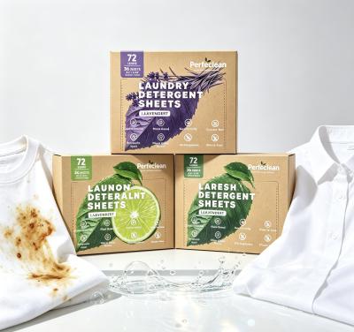China Eco Friendly Biodegradable Laundry Detergent Sheets with Plant Based Surfactant and Non-Toxic Water Safe Formula for sale
