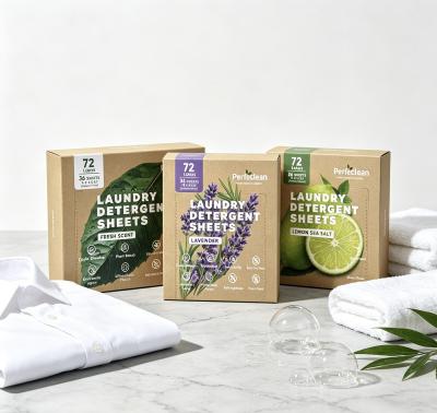 China Industrial Eco Laundry Detergent Sheets with Plant Based Surfactant to Break Down Old Embedded Stains and Compostable Wrapping for sale