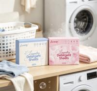 China Portable Plant Based Surfactant Laundry Detergent Sheets Ultra-Thin Space Saving 12x6cm per Strip for sale
