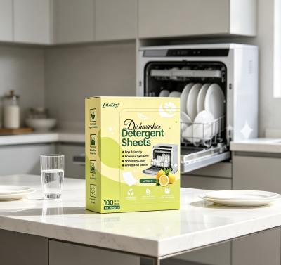 China Plastic Free Non Toxic Gentle Formula Dish Washing Sheets Dishwasher Detergent Strips for sale