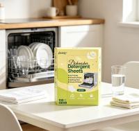 China Portable Eco Dishwashing Sheets with Plant Based Surfactant One Sheet Per Wash Biodegradable for Daily Cleaning for sale