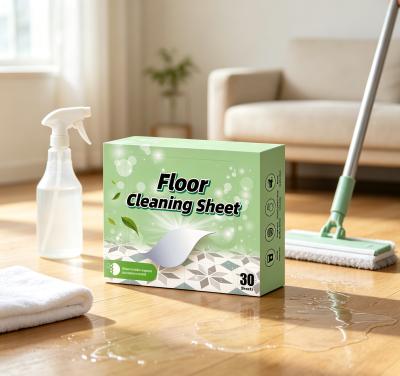 China Eco Friendly Biodegradable Floor Cleaning Sheet and Mopping Sheet Powerful Grease and Grime Cleaner Safe for sale